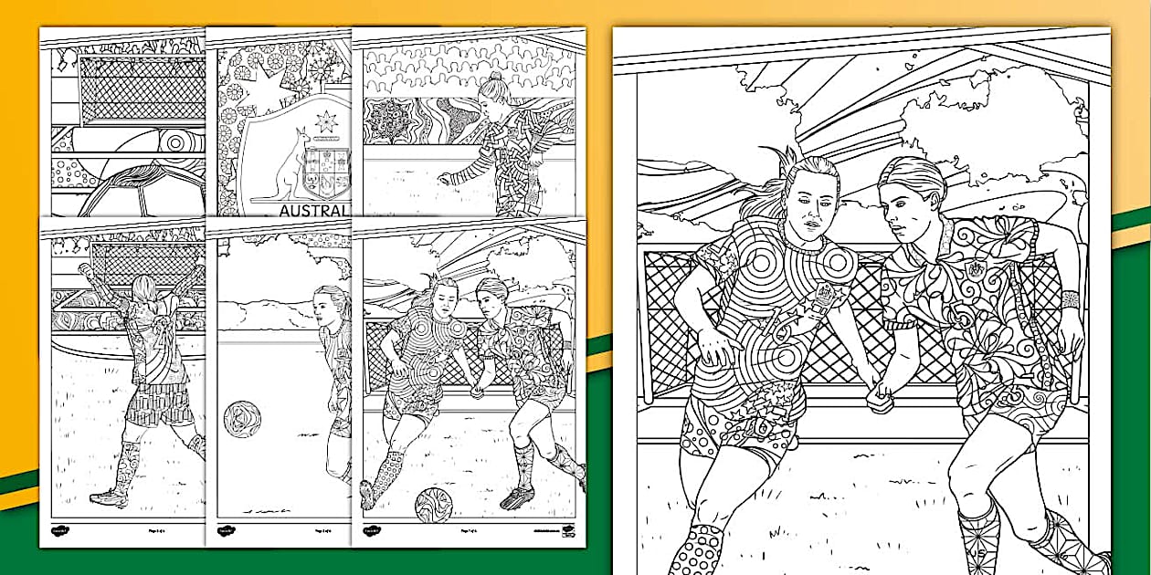 Matildas Football Mindfulness Colouring Pack (teacher made)