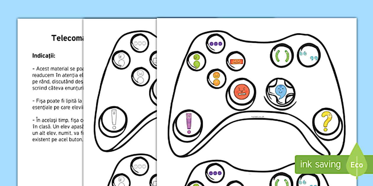 Editable Semnele de punctuație - Fișă de lipit în caiet