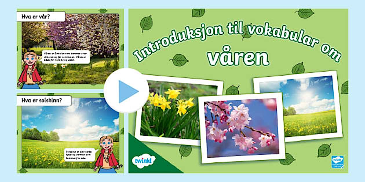 Introduksjon til vokabular om våren (Teacher-Made) - Twinkl
