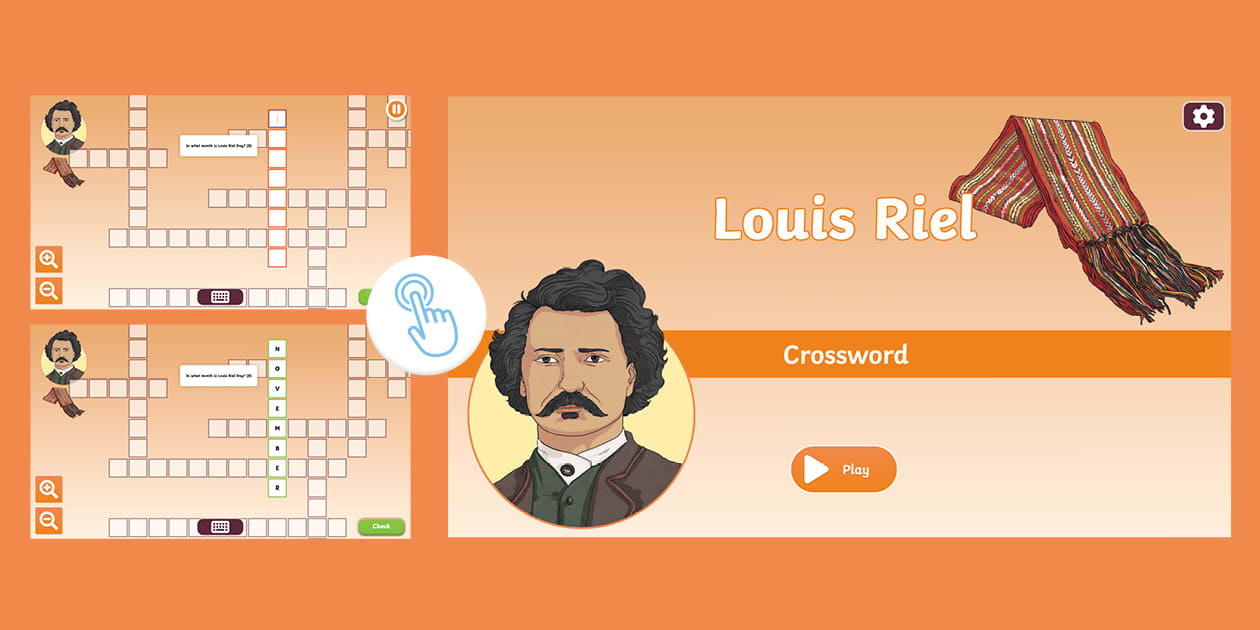 FREE! - Louis Riel Interactive Crossword - Twinkl