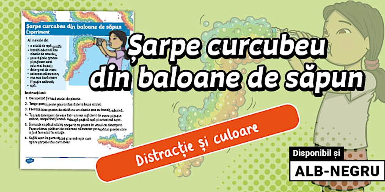 Experiment Șarpe curcubeu din baloane de săpun