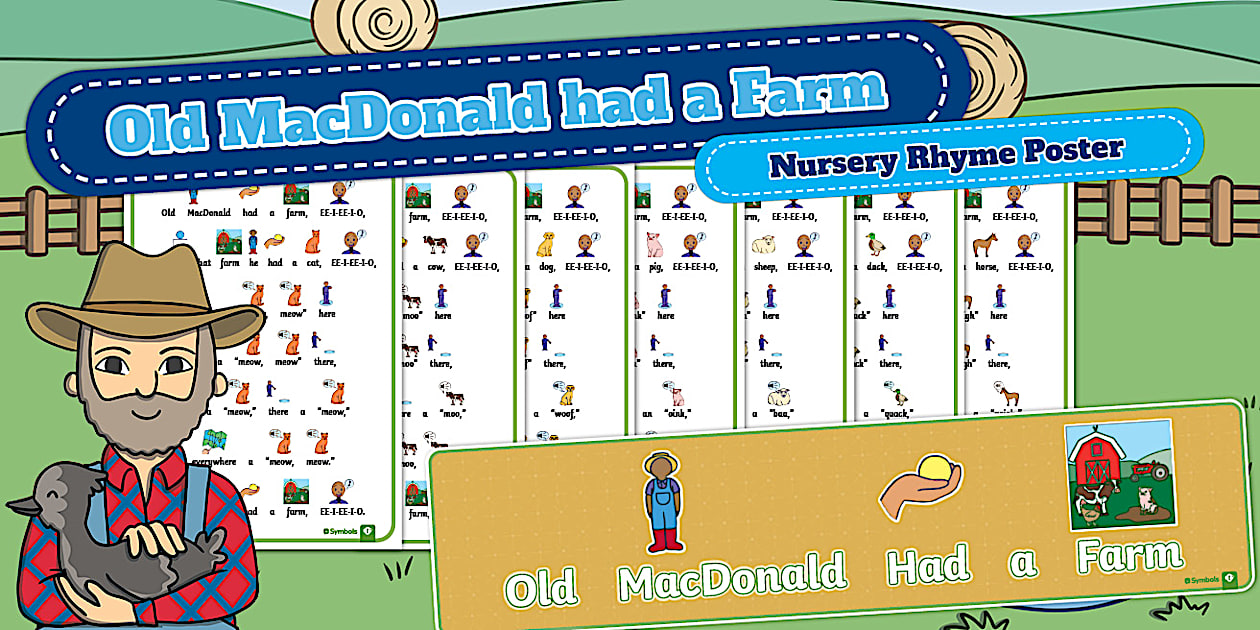Twinkl Symbols: Old MacDonald had a Farm Rhyme Poster