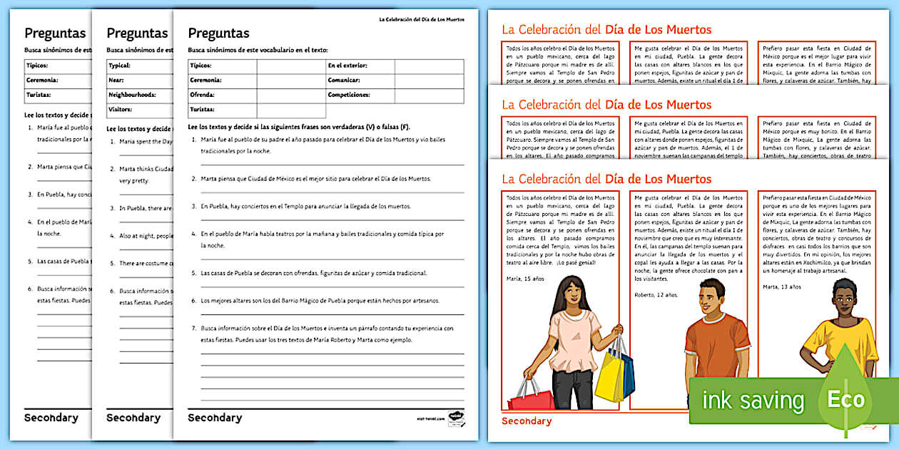 Mexican Day of the Dead Differentiated Reading Comprehension Activity ...