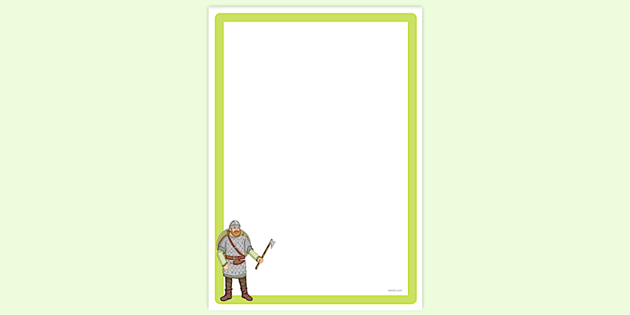 Simple Blank Viking Pictures KS2 Page Border | Page Borders