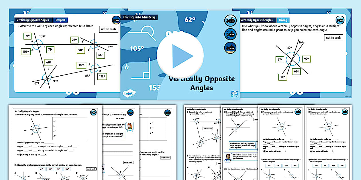 👉 Year 6 DiM: Step 3 Vertically Opposite Angles Teaching Pack