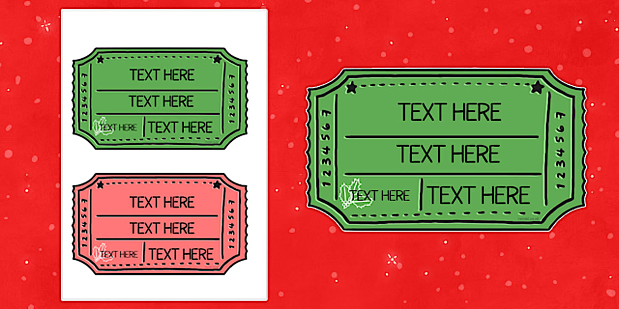Christmas Fair Editable Ticket - Twinkl