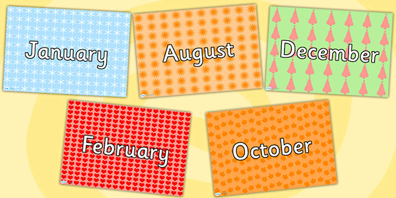 Editable Patterned Months of the Year Posters (teacher made)