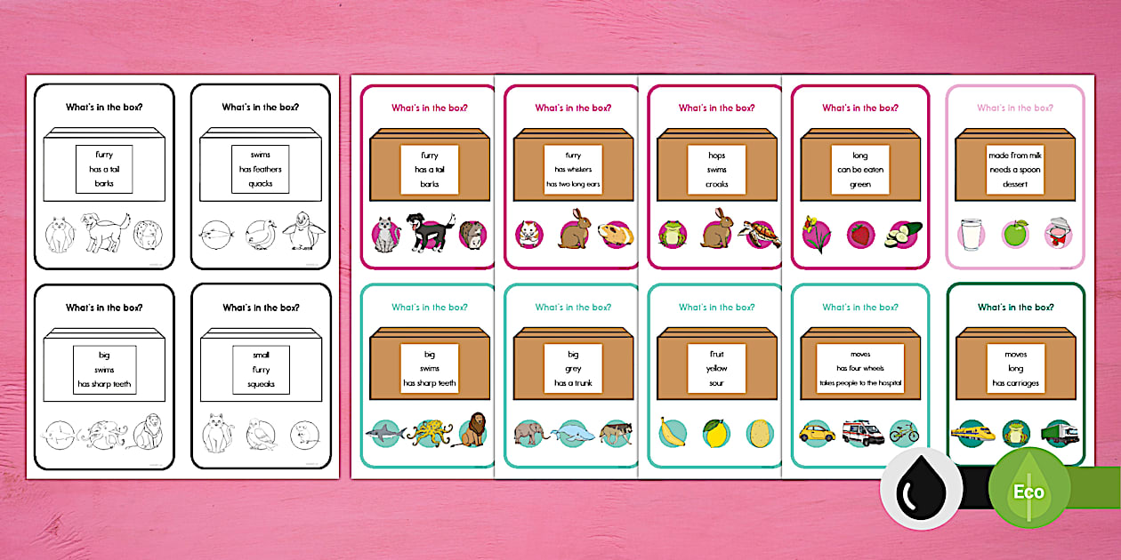 Reading Comprehension: What's in the Box? Inferencing Cards