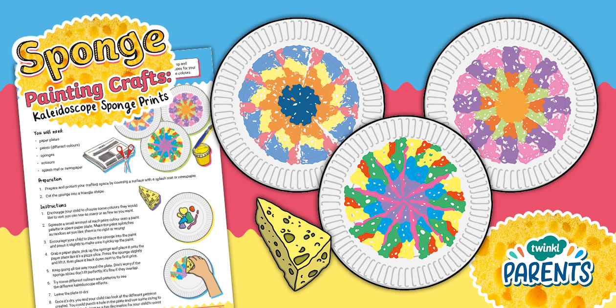 Sponge Painting Crafts: Kaleidoscope Prints