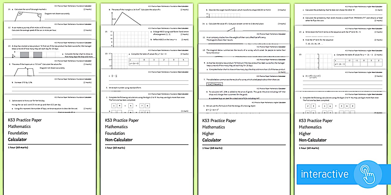 KS3 Year 8 Maths Test | Beyond Maths | Secondary Resources