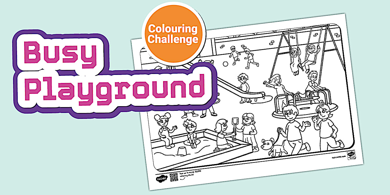 Busy Playground Colouring Challenge