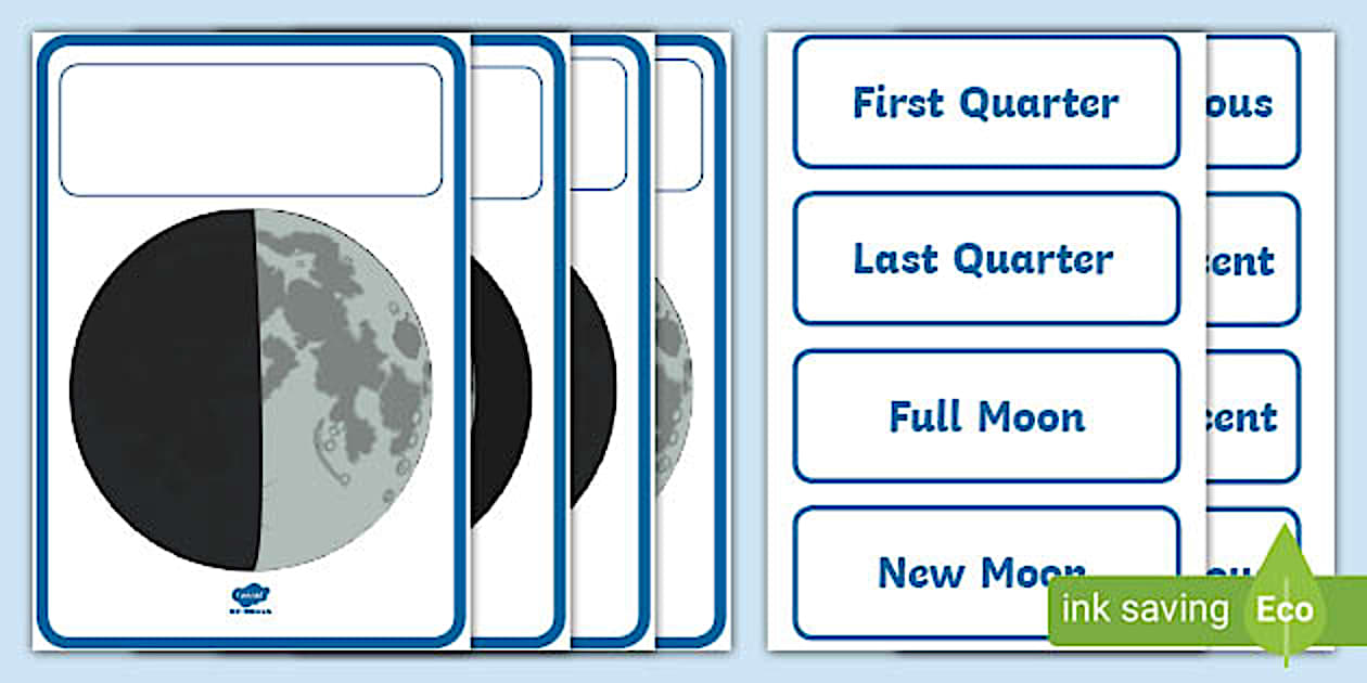 Southern Hemisphere Phases of the Moon Matching Cards