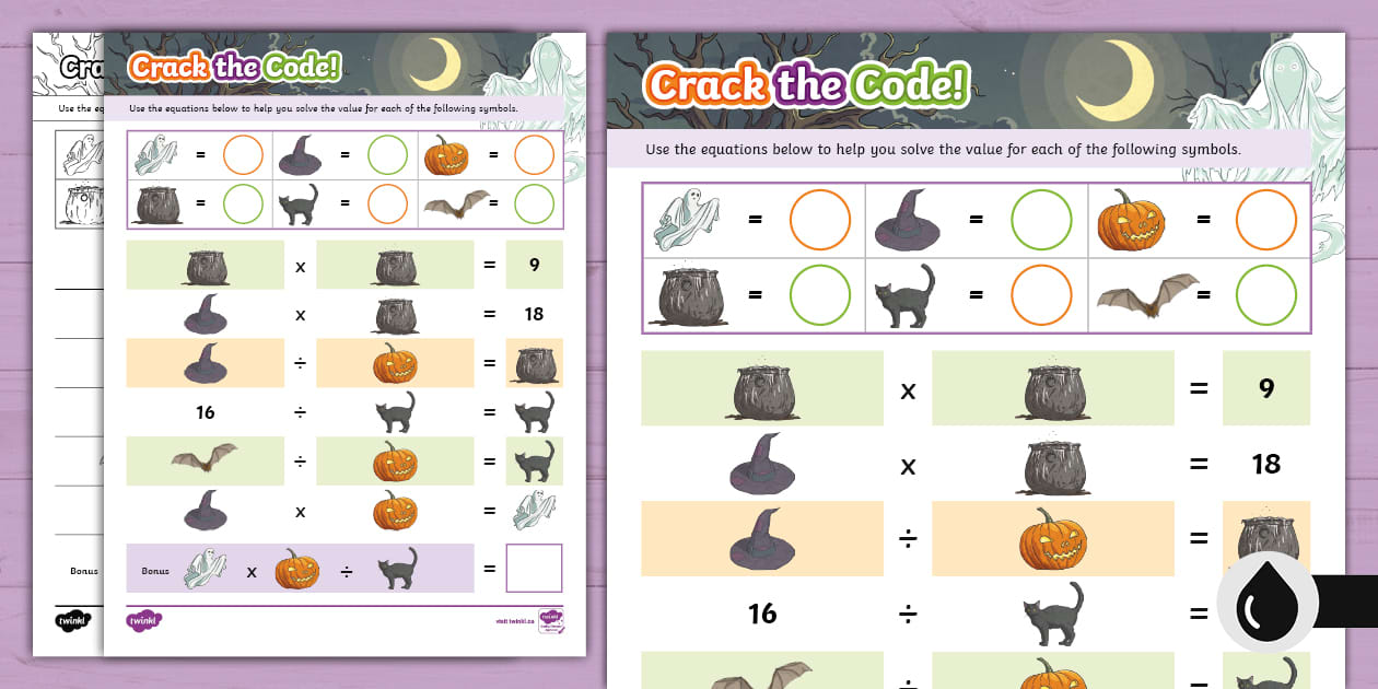 Halloween Math: Crack the Code (teacher made) - Twinkl