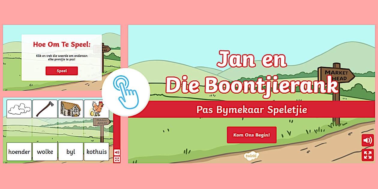 Pas Bymekaar Interaktiewe Speletjie - Jan en die Boontjierank