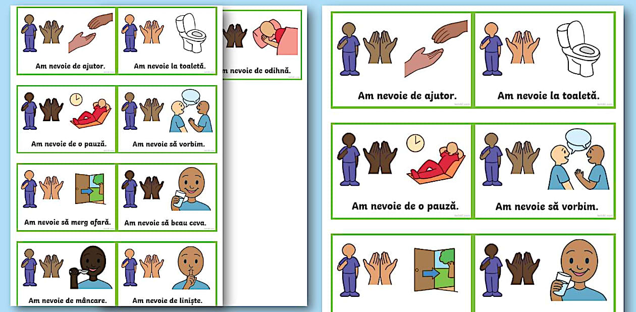 Simboluri pentru comunicarea nevoilor – Cartonașe