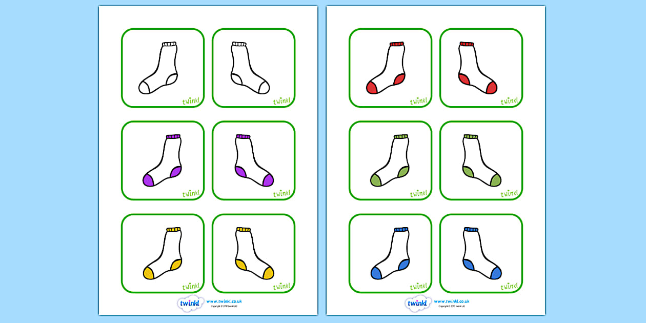 👉 Matching Socks Colour Activity - Twinkl