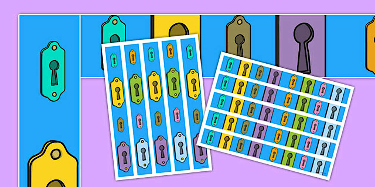Multicoloured Key Hole A3 Display Borders (teacher made)