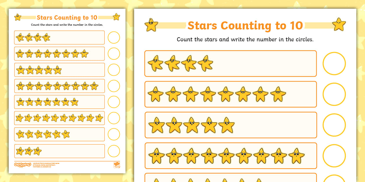 👉 Stars Counting to 10 Activity Sheet (teacher made)