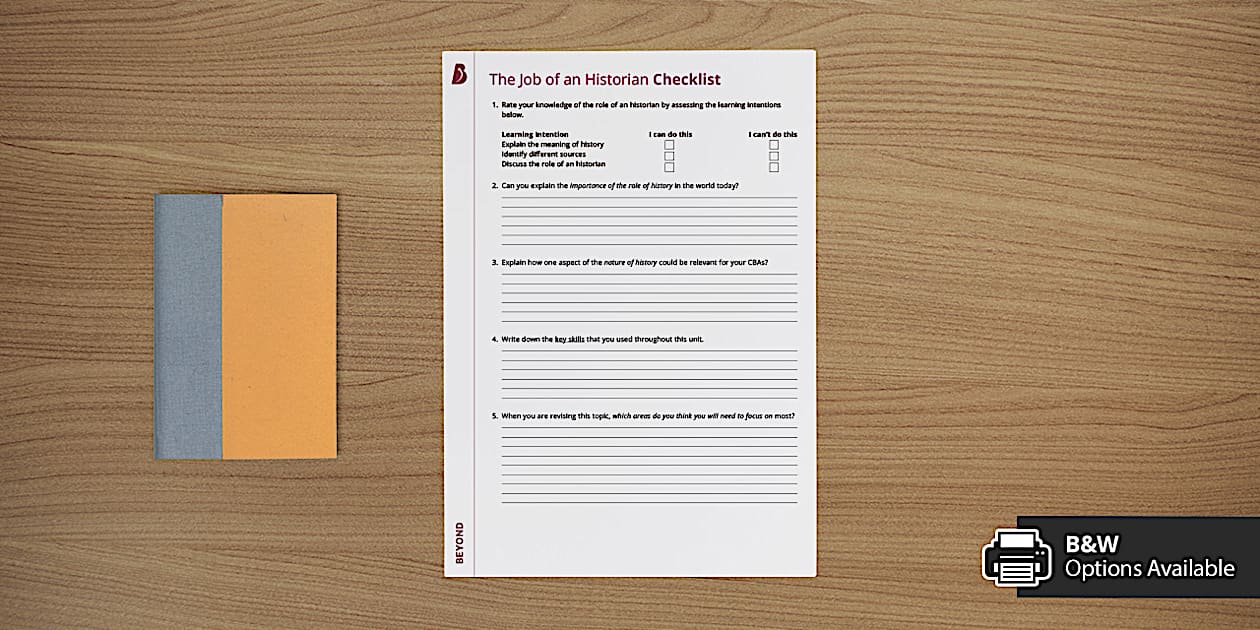 The Job of an Historian Checklist (teacher made) - Twinkl