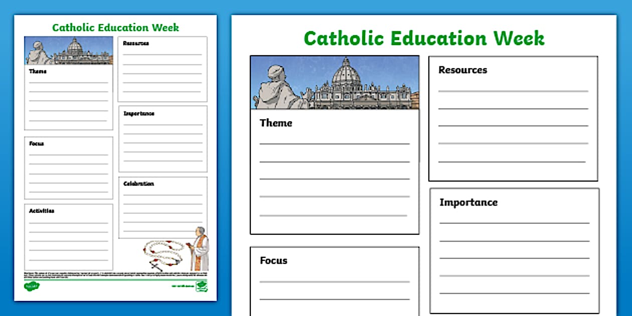 Catholic Education Week Fact File Template