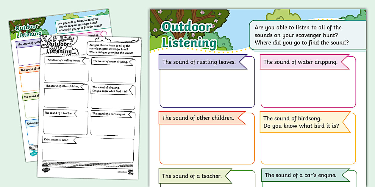 Outdoor Listening Scavenger Hunt (Teacher-Made) - Twinkl