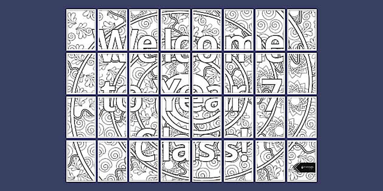 Collaborative Colouring: Welcome to Year 7 (teacher made)