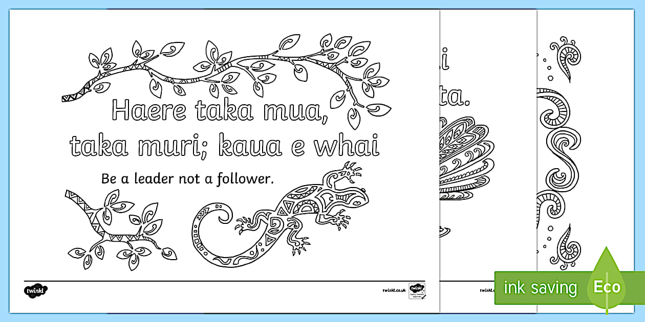 Adult Colouring Mindfulness Te Reo Quote and Proverb Pages