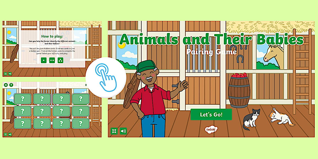 Animal Games - Pairing Activity - Twinkl Go! - Twinkl
