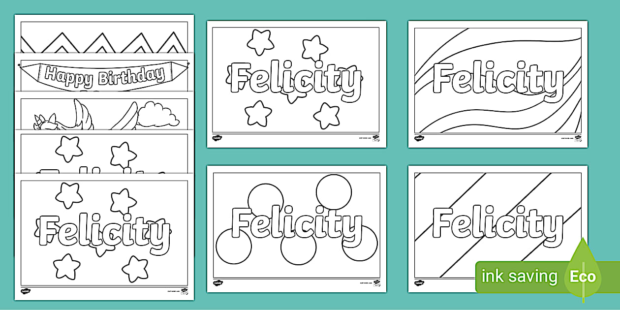 Felicity Name Simple Colouring Activity Sheet (Teacher-Made)