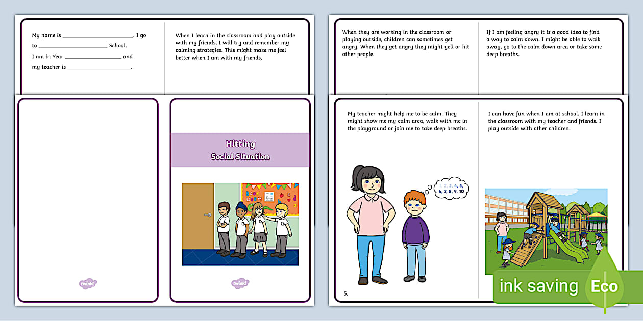Social Situation: Hitting Editable Booklet