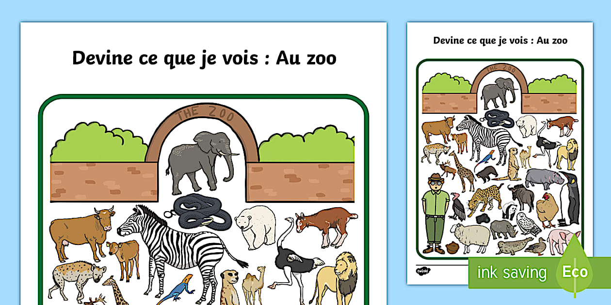 Poster pour jeu : Devine ce que je vois - au zoo - Twinkl