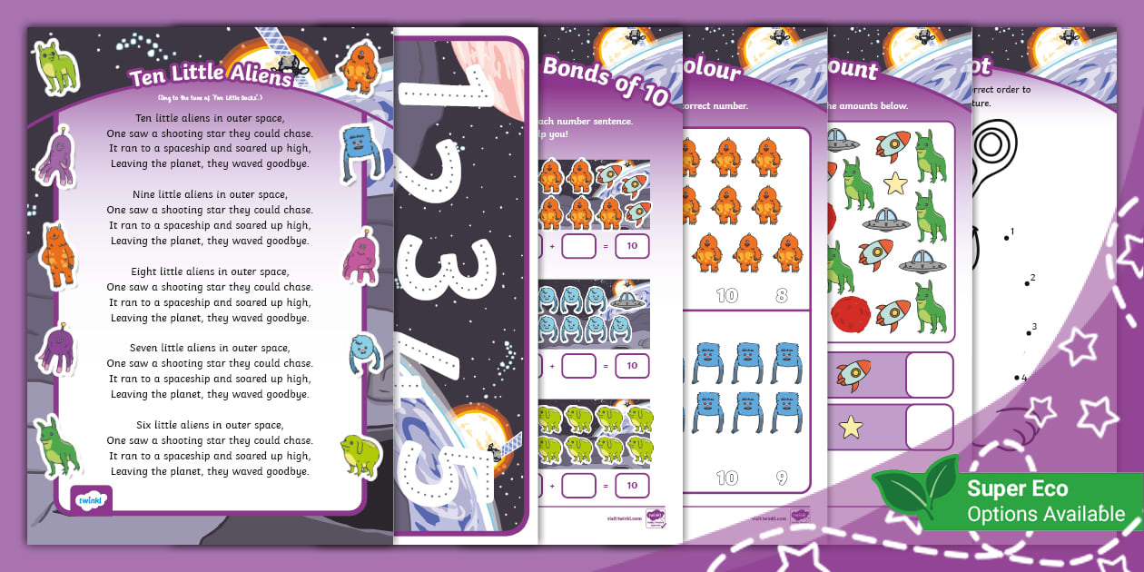 Ten Little Aliens Counting Song Pack | Home Maths Support