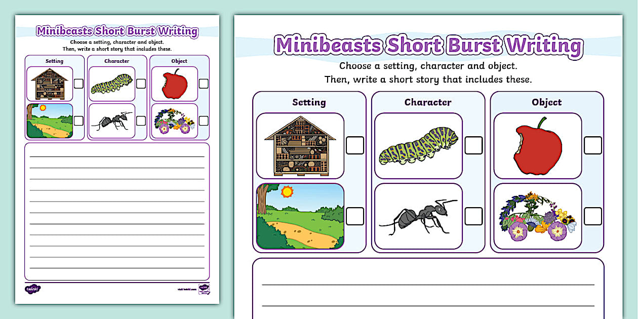 Minibeasts Short Burst Writing Template (teacher made)