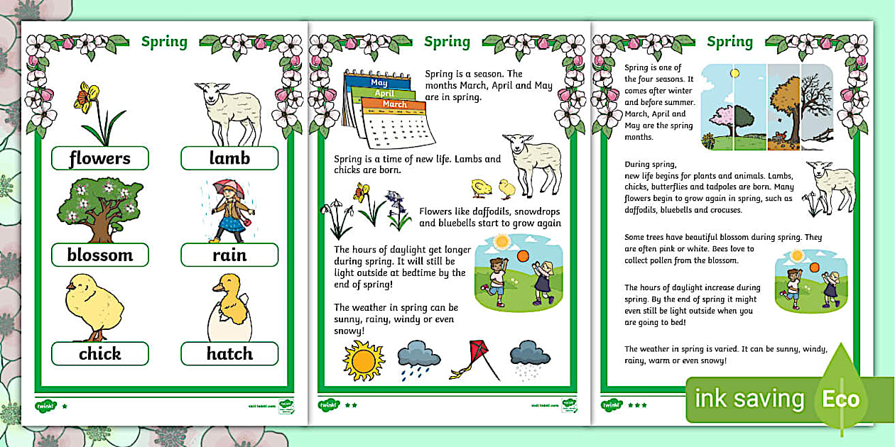 Let's Learn About Spring Fact File (teacher made) - Twinkl