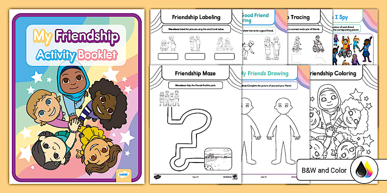 Printable Friendship Worksheets PDF for PreK | Twinkl USA