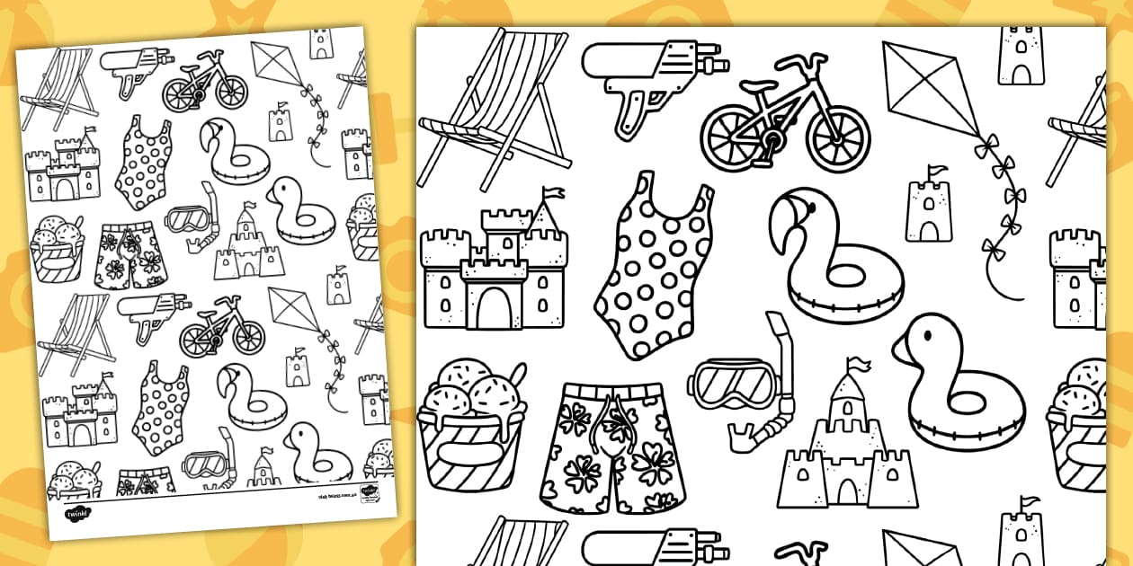 Summer Activities Doodle Page (teacher made) - Twinkl