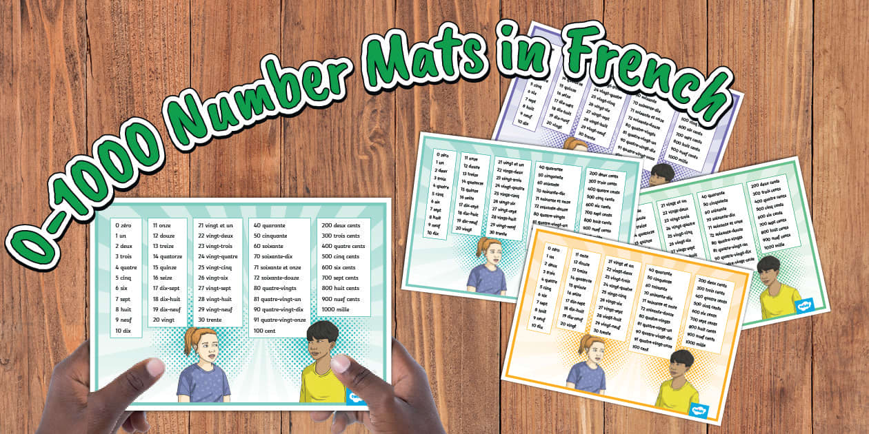 * NEW * 0 -1000 Number Mats in French - Twinkl