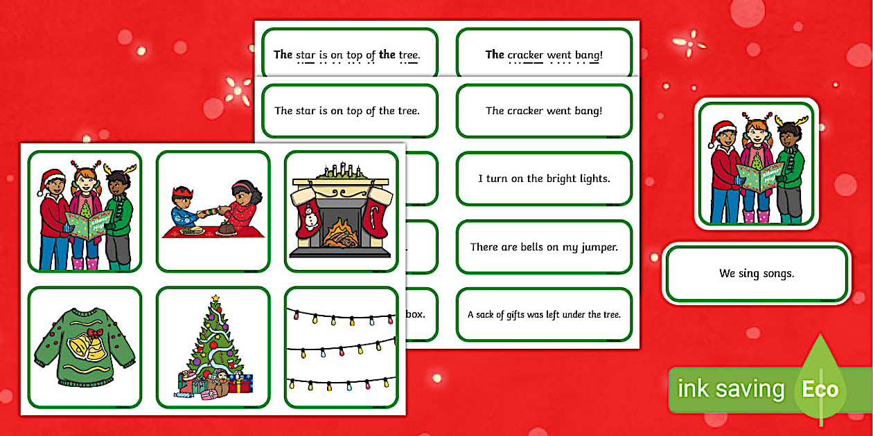 Christmas Simple Sentence Matching Activity (Teacher-Made)