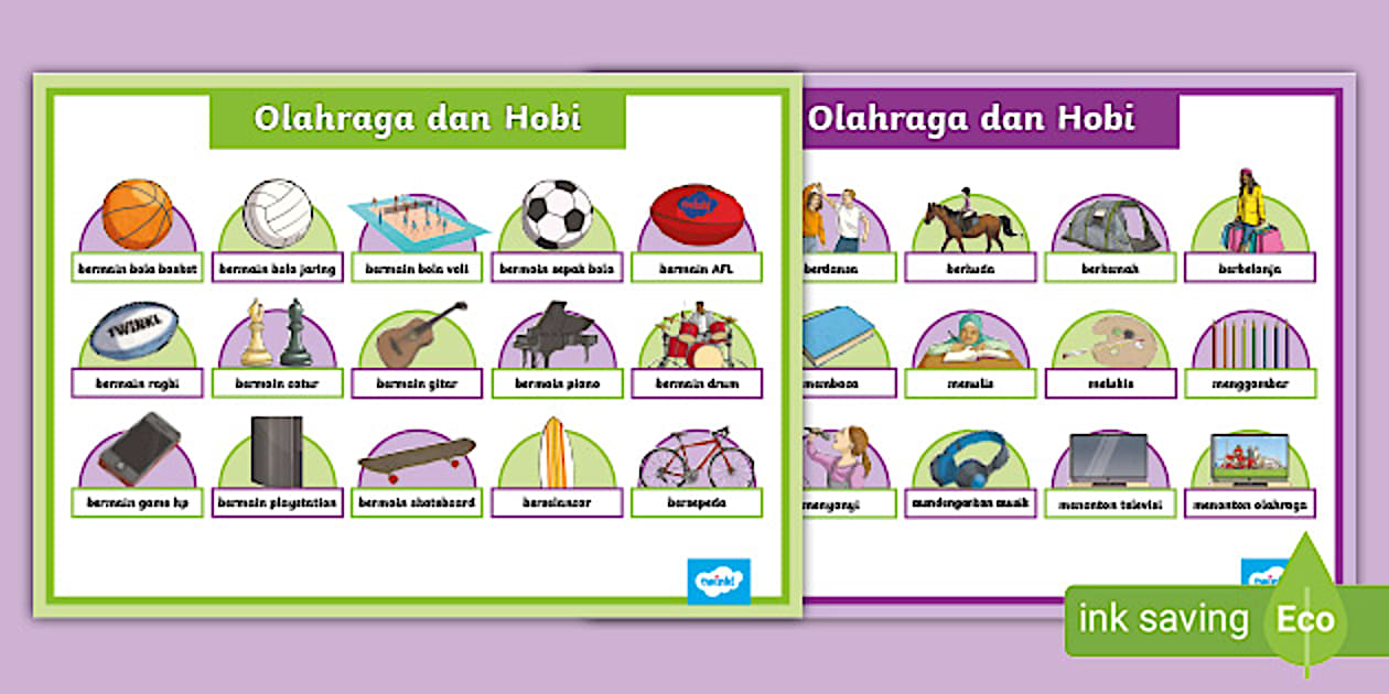 Sports and Hobbies Display Posters Indonesian