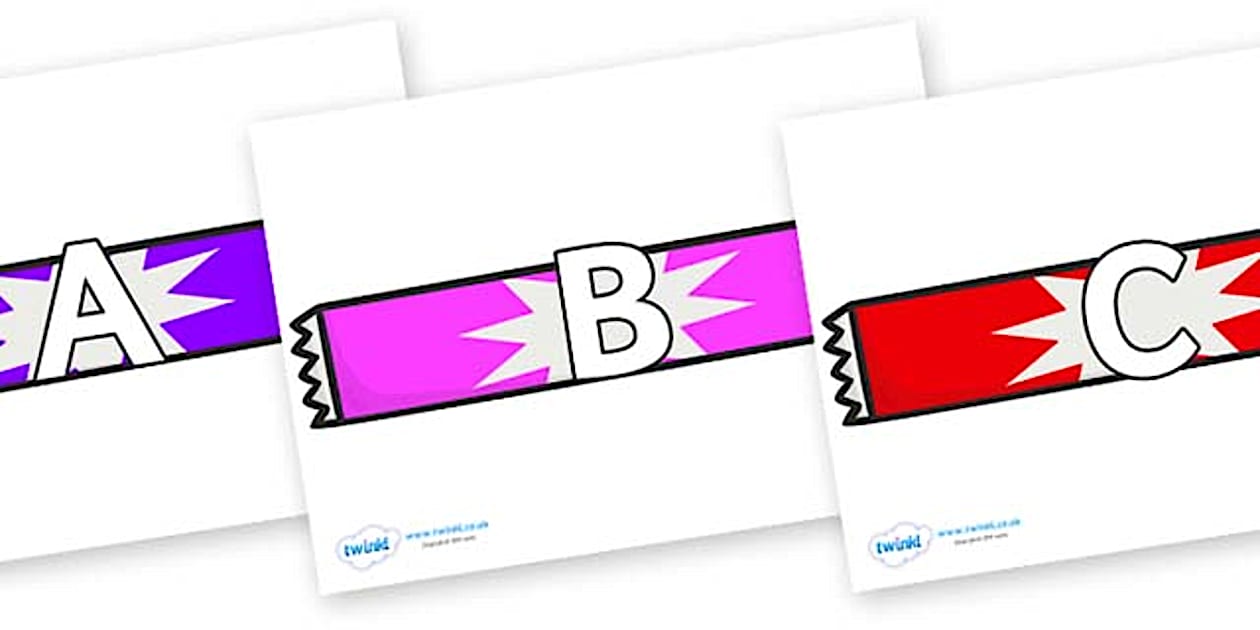 A-Z Alphabet on Candy Bars