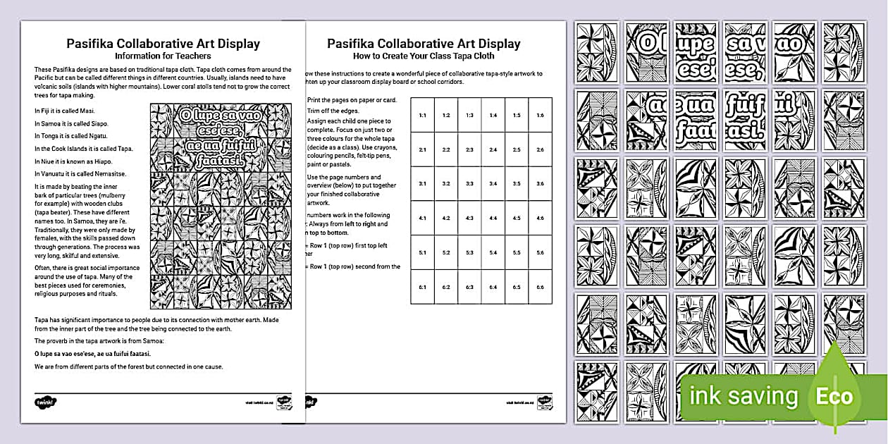 Pasifika Collaborative Art Display (teacher made) - Twinkl