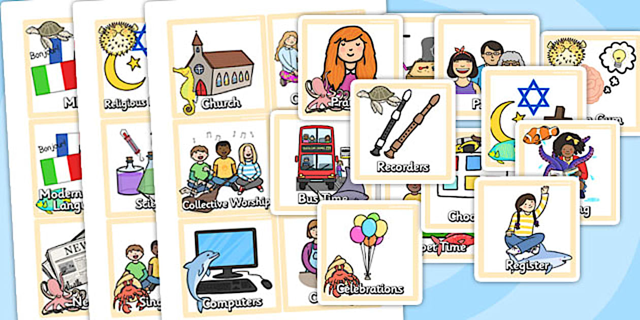 Editable Under The Sea Themed KS1 Visual Timetable - Twinkl