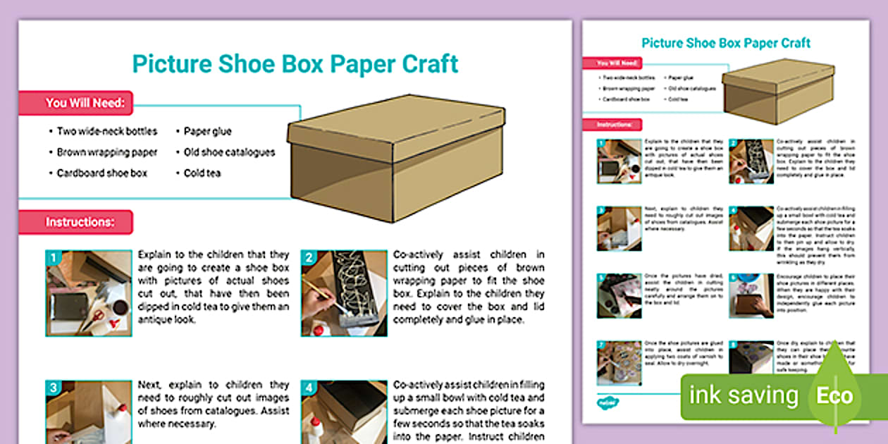 Picture Shoebox Paper Craft - Design Template (teacher made)