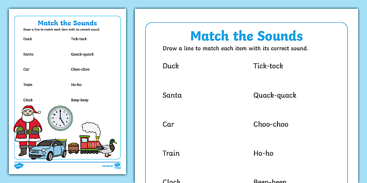 Language Skills: Match the Sounds Foundation Stage - Twinkl