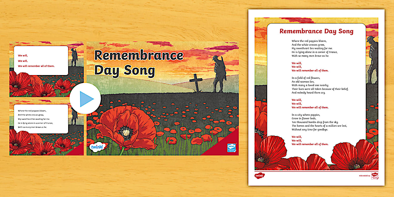 Remembrance Day Song (l'enseignant a fait) - Twinkl