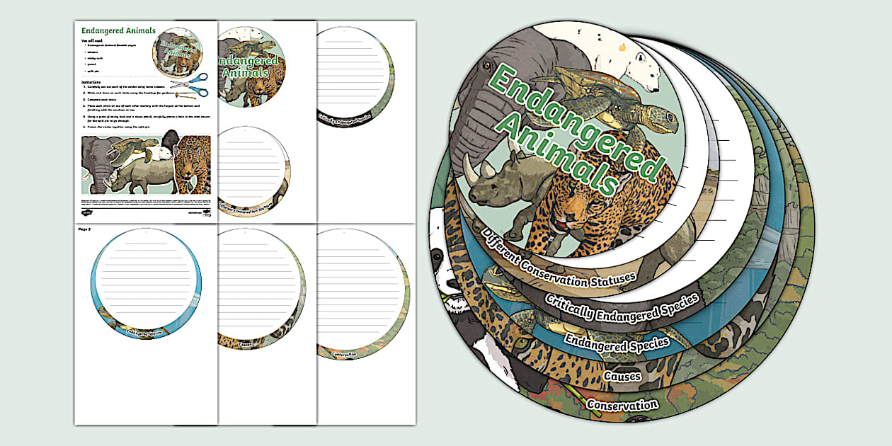 Endangered Animals Circles Booklet (teacher made) - Twinkl