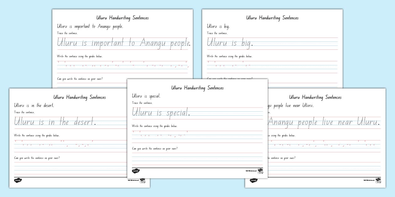 Uluru Handwriting Practice Year 1 Worksheet - Twinkl