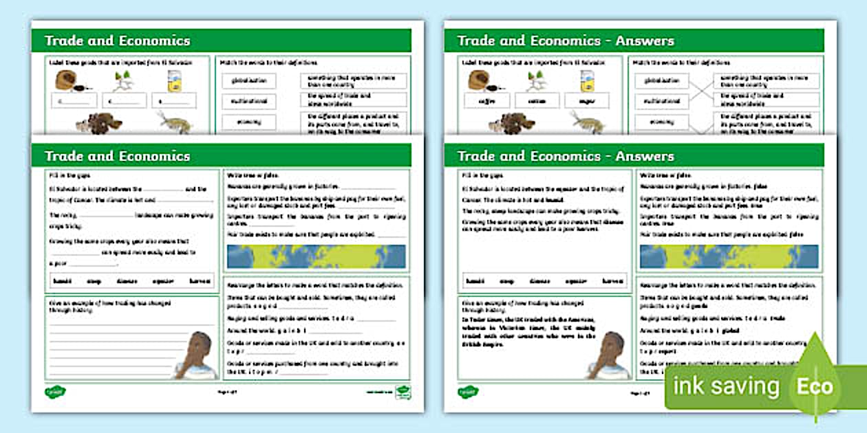 KS2 Geography Revision Mat: Trade and Economics Year 6