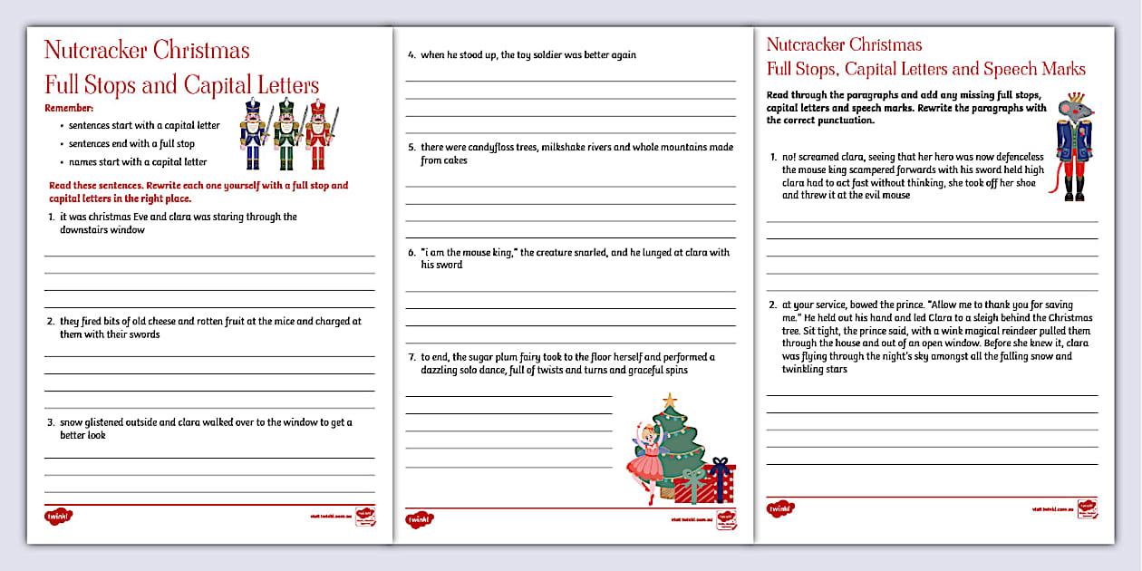 Nutcracker Christmas Editing Activity Sheet (Teacher-Made)