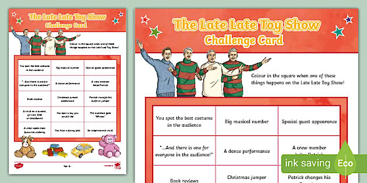 The Late Late Toy Show Card - Twinkl Ireland Resources